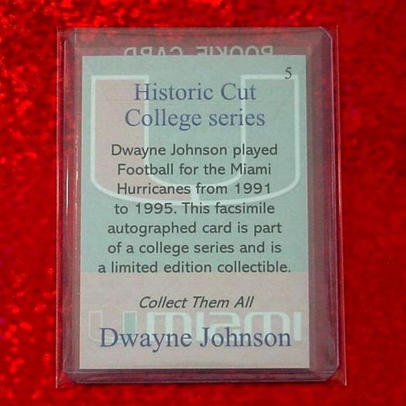 NFL | Other | Dwayne Johnson The Rock Rookie Facsimilie Autograph Card ...